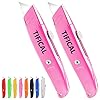 TIFICAL 2-Pack Box Cutter, All Metal Utility Knife Box Cutter ...