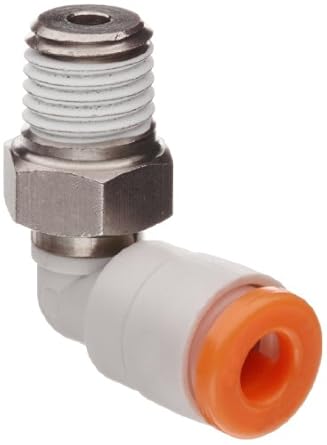 SMC KQ2L03-33NS PBT and Nickel Plated Brass Push-to-Connect Tube Fitting with Sealant, 90 Degree ...