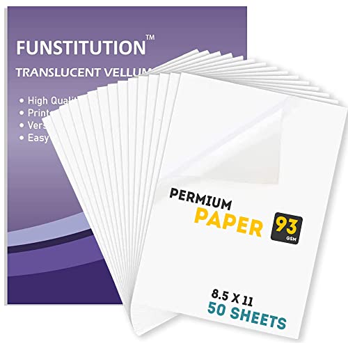 Translucent Vellum Paper 8.5x11 Inches - 50 Sheets Printable ...