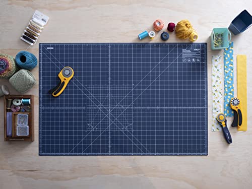 OLFA 24" x 36" Self Healing Rotary Cutting Mat (RM-MG/NBL) - Double Sided 24x36 Inch Cutting Mat ...