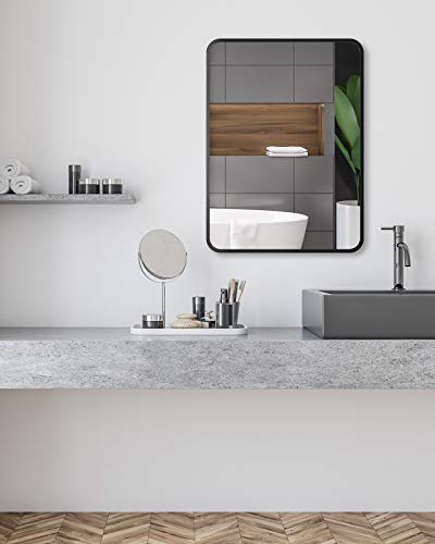 X Home Black Mirror for Bathroom, 22×30 Inch Metal Frame Black ...