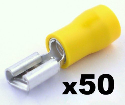 Cosse Electrique Femelle Plate 6.3 mm Jaune - Lot de 50 Cosses ...