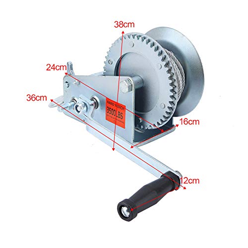 Hand Manual Winches 3500LBs Heavy Duty Hand Crank Strap Gear Winch with ...