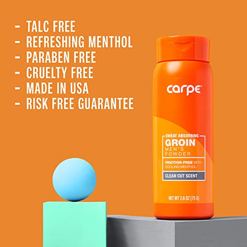Carpe Sweat Absorbing Groin Powder (For Men) - Designed for Maximum ...