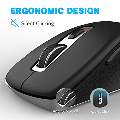 Wireless Mouse, 2.4G Noiseless Cordless Mouse 5 Adjustable DPI (Upto ...