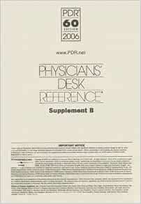Physicians Desk Reference 2006 Supplement B (Physicians' Desk Reference ...