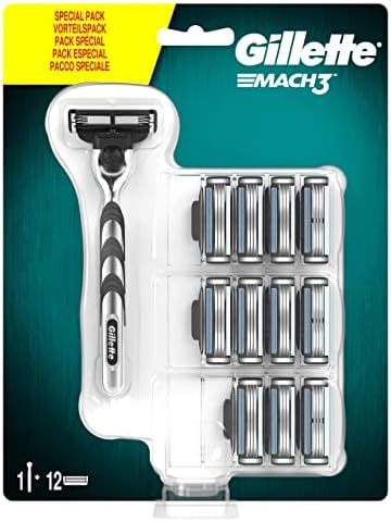 سعر Gillette Mach3 Razor for Men with Lubricated Strips + 12 Refill ...