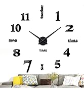 Amazon.com: Vangold Frameless DIY Wall Clock 3D Mirror Wall Clock Large Mute Wall Stickers for ...