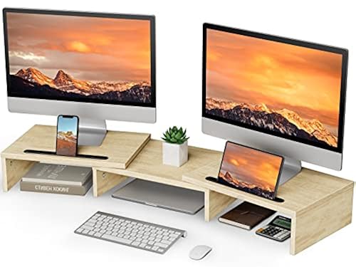 LORYERGO Dual Monitor Stand - Monitor Stand Riser, Adjustable Computer ...