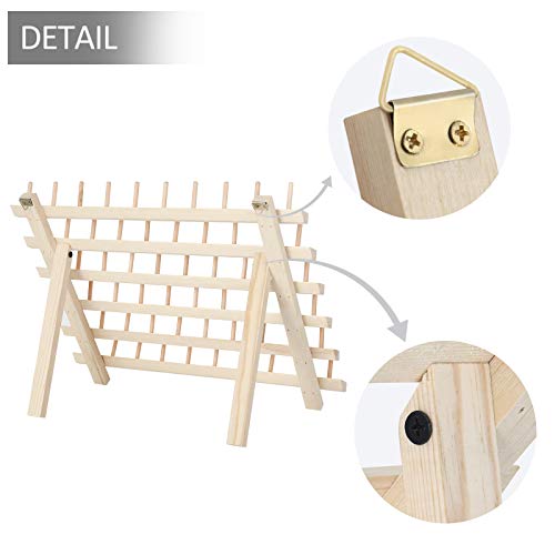 60-Spool Thread Rack, Wooden Thread Holder Sewing Organizer ...
