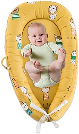 NTCOCO Baby Lounger Baby Nest 100% Soft Breathable Cotton Co-Sleeping ...