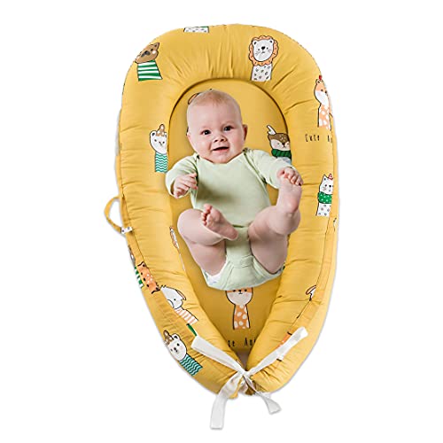 NTCOCO Baby Lounger Baby Nest 100% Soft Breathable Cotton Co-Sleeping ...