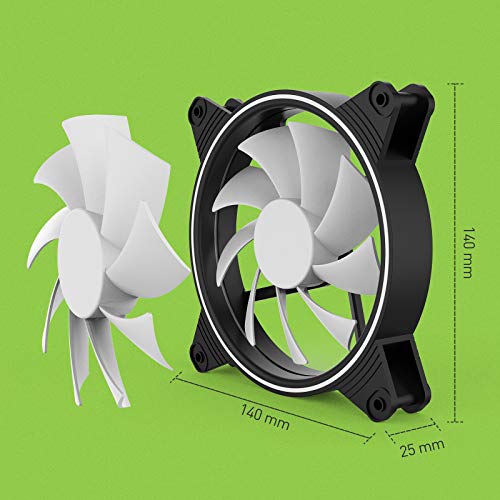 GIM 140mm RGB Case Fan, Triple Gaming PC Fan with High Airflow, 5V ...