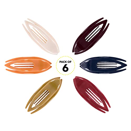 RC ROCHE ORNAMENT 6 Pcs Womens French Concord Curved Hair Clip No Slip ...