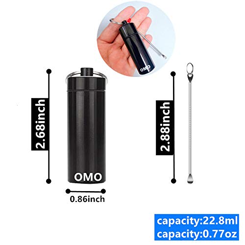 OMO Snuff Kit 2 Glass Snuff Bullet(White)2 Metal Snuff Bullet(Blue Red ...