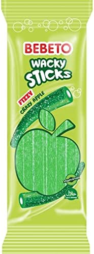 BEBETO Wacky Sticks Fizzy, Crazy Apple Vegan, Halal 180g price in Egypt ...
