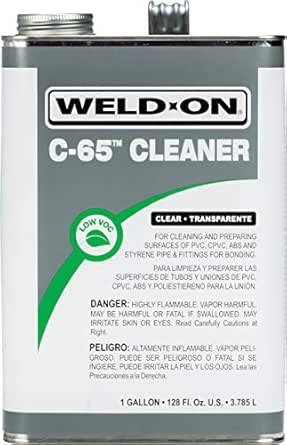 Weld-On 10200 C-65 PVC/CPVC/ABS/Styrene Cleaner - Low-VOC, Clear, 1 ...