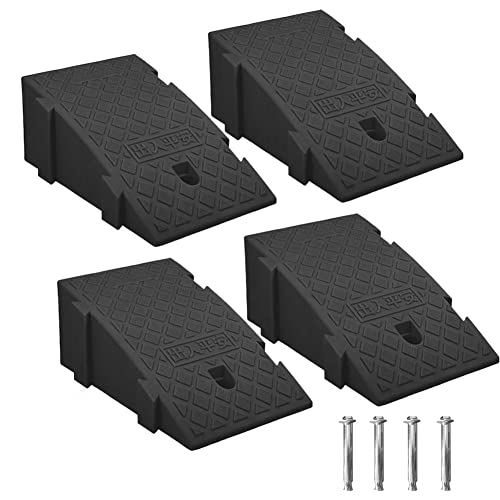 Rocomoco Curb Ramp, 6.3" Height 4 Pack Portable Lightweight Heavy Duty ...