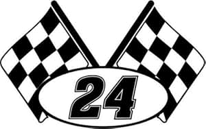 Amazon.com: Checkered Flag Nascar Racing Number 24 Graphic Car Truck ...