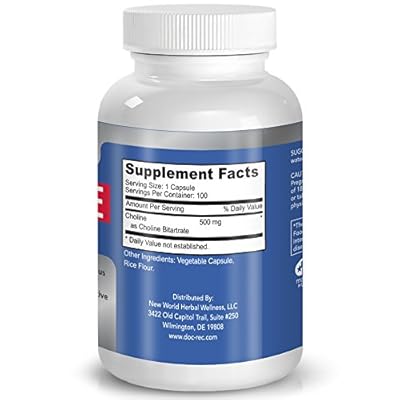 Doctor Recommended Choline Supplement – 500 mg (100 ct) - Boosts Brain ...