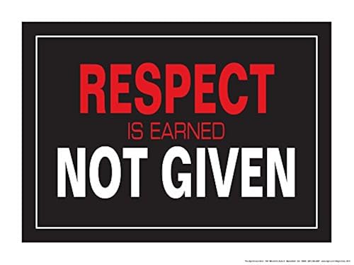 Fitnus Chart Series Respect is Earned 18" X 24" Laminated Poster (Red ...