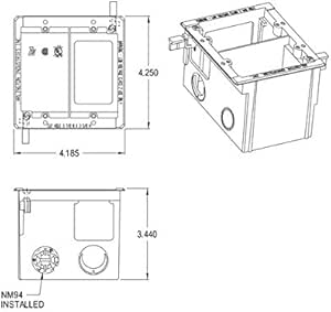 Two Gang Power & Low Voltage Box for Existing Construction - Black ...