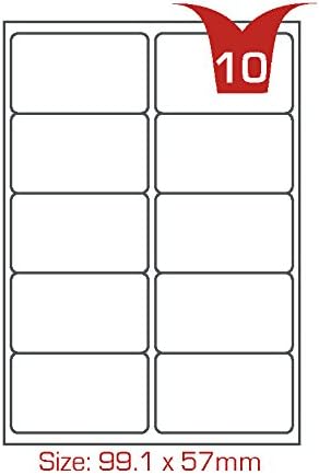 Multi-Purpose A4 White Self-Adhesive Labels - Die Cut 99.1 x 57mm - 10 ...