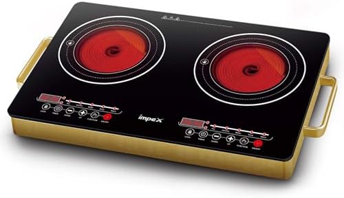 Impex Double Infrared Cooktop,1400W 2 Burner Electric Stove with 4 ...