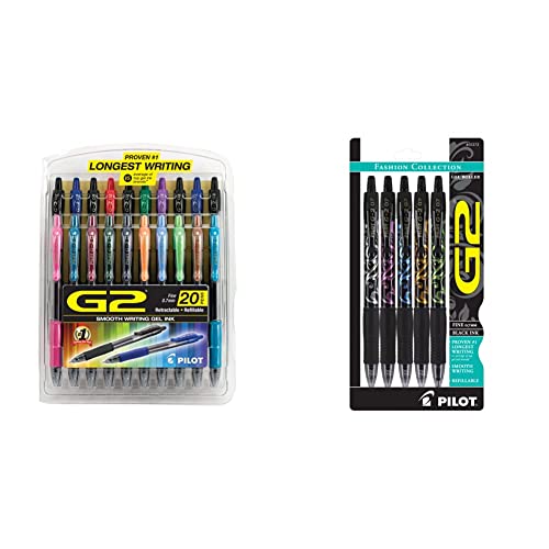 PILOT G2 Premium Refillable & Retractable Rolling Ball Gel Pens, 20 ...