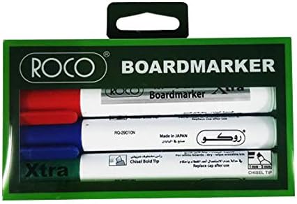 Roco Xtra Whiteboard Broad Tip Marker 4-Piece Set, 2-7 mm Point Size ...