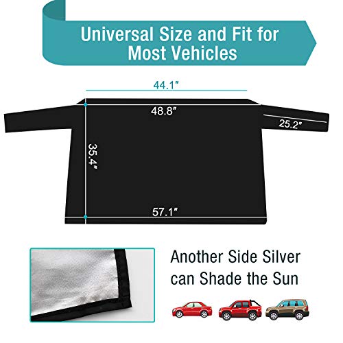 Amayrose Car Rear Windshield Snow Ice Cover Protector with Flaps, Rear ...