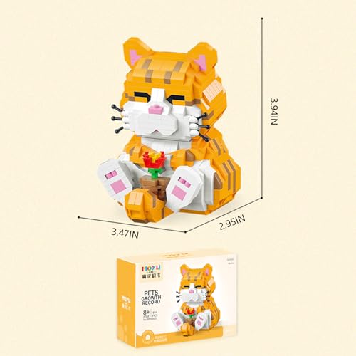 Pet Cute Orange Cat Building Sets, Micro Building Blocks Cats, Cute ...