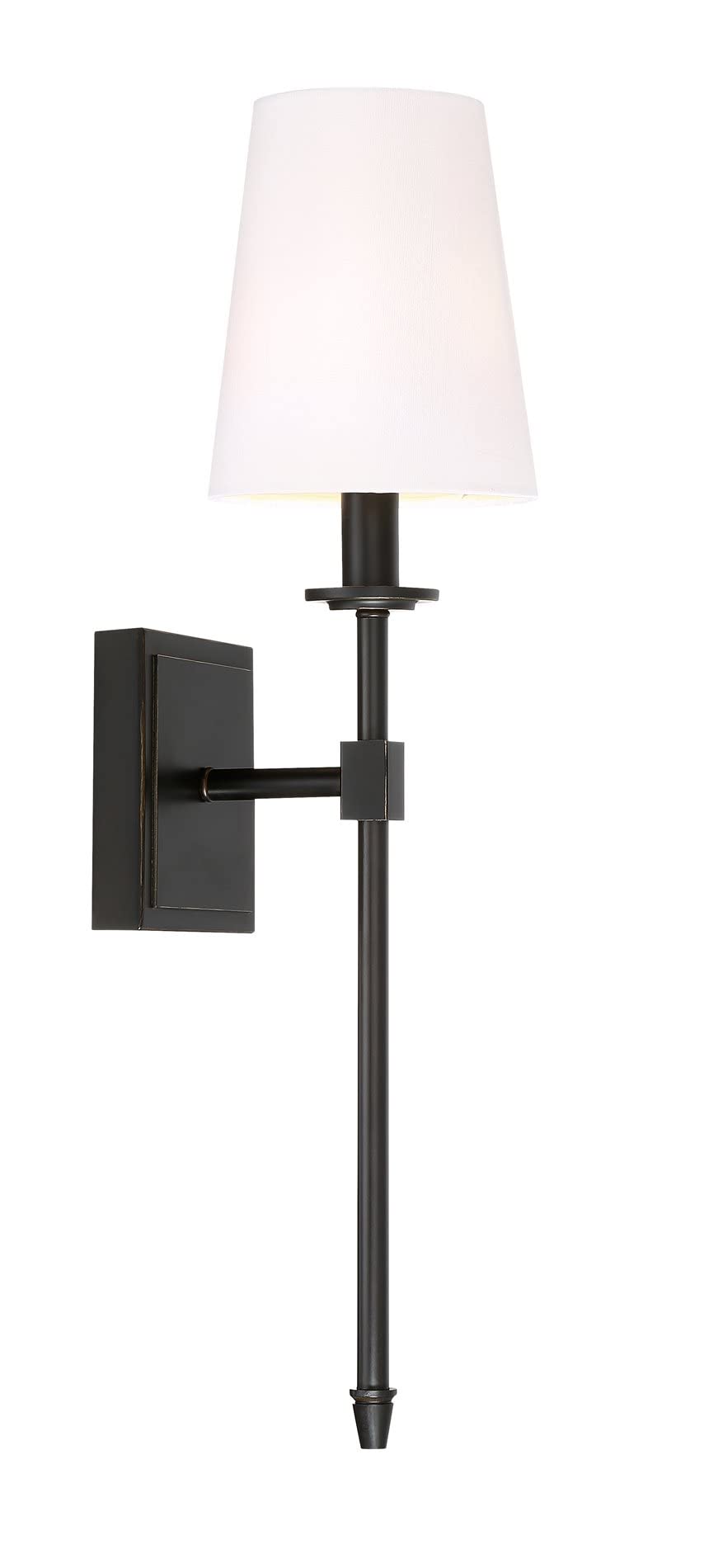 Kira Home Torche 20" Wall Sconce/Wall Light + Linen Shade, Oil-Rubbed Bronze Finish for sale ...