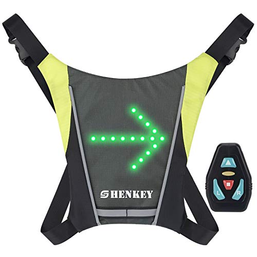 SHENKEY LED Turn Signal Vest,LED Reflective Vest with Direction ...