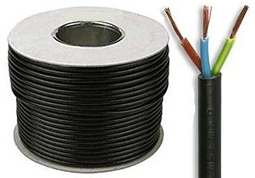 Black Rubber Flexible Cable 1.5mm 3-core - per metre: Amazon.co.uk: DIY & Tools