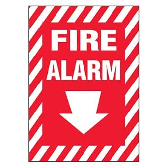 Amazon.com: Decal-FIRE Alarm/Arrow DOWN14" H x 10" W Non-Reflective ...