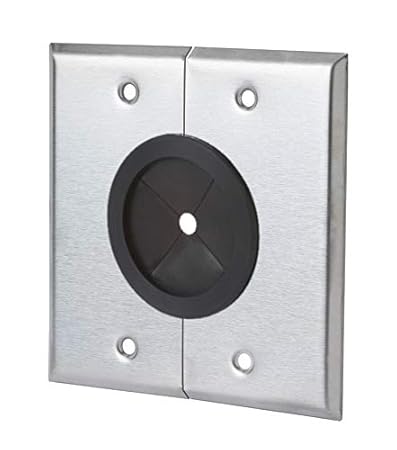 Stainless Steel Universal Grommet Wall Plate - 2 Gang - Split ...