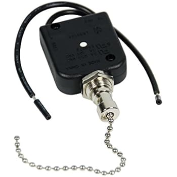 Leviton 10097-8 Pull Chain Switch, Single Pole On-Off; 1A-125V T, 3A ...