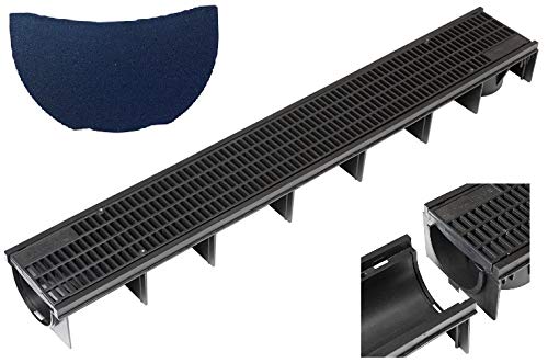 3 x Drain Shallow Channel Deep Drainage Plastic PVC Heavy Duty ...