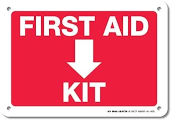 First Aid Kit With Arrow Down Sign - 10"x7" - .060 Heavy Duty Plastic ...