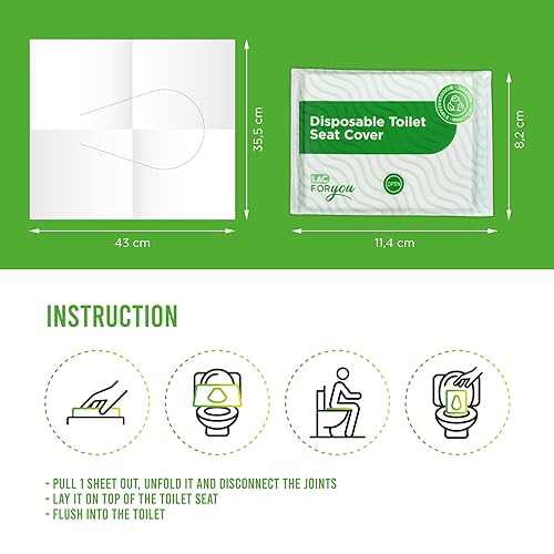 Lac 60 Fundas Asiento Inodoro Desechables | Cubierta Asiento Inodoro ...