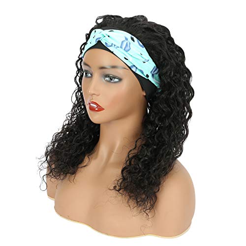 SuCoo Headband Wig Human Hair Blend wigs Water Wave Machine Made Wig ...