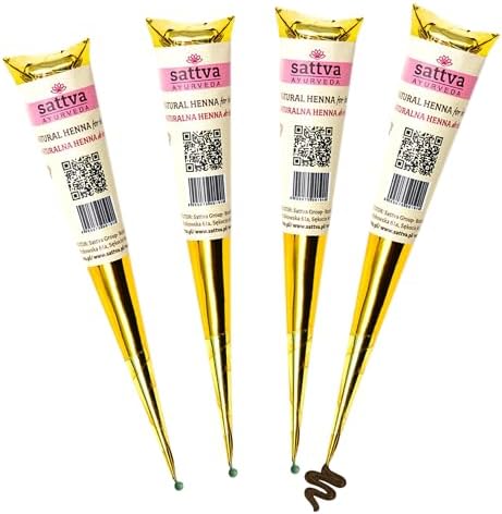 sattva Natural Brown Henna Tattoo Colour - Ayurveda - Perfect for Henna ...