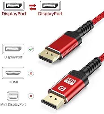 DisplayPort Cable,Snowkids 4k DP Cable(4K@60Hz,2K@144Hz) Ultra High ...