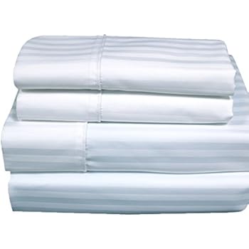 Amazon.com: Solid White Percale Twin Extra Long Size Sheet Set 100 % ...