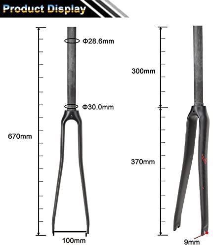 EC90 【US Stock】 1-1/8 700C 3K T800 Full Carbon Fiber Rigid C-Type Clamp ...