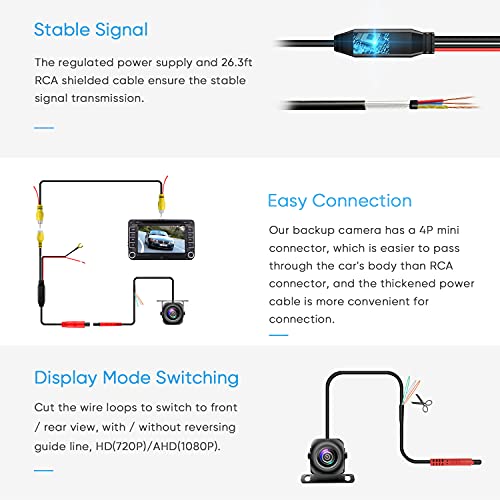 PixelMan Backup Camera,AHD 1080P Metal 170 Degree Wide Angle Rearview ...