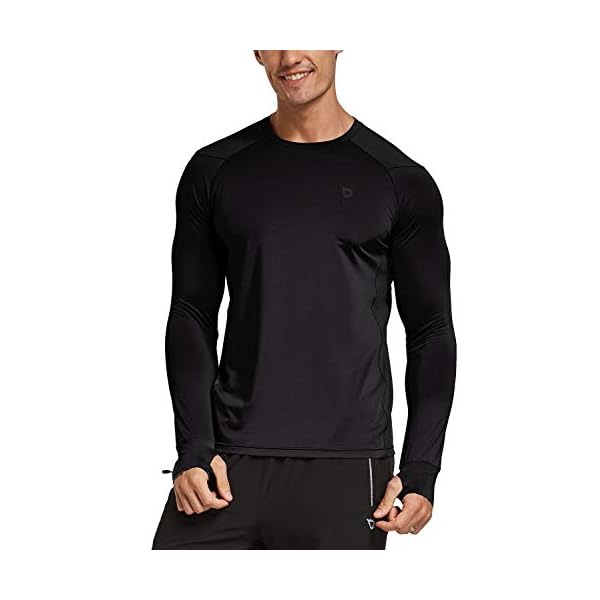BALEAF Men's Athletic Long Sleeve Running Shirts Thumbholes Lightweight ...