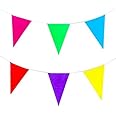 Amazon.com: 100 Foot Long Multicolored Plastic Pennant Party Rainbow ...