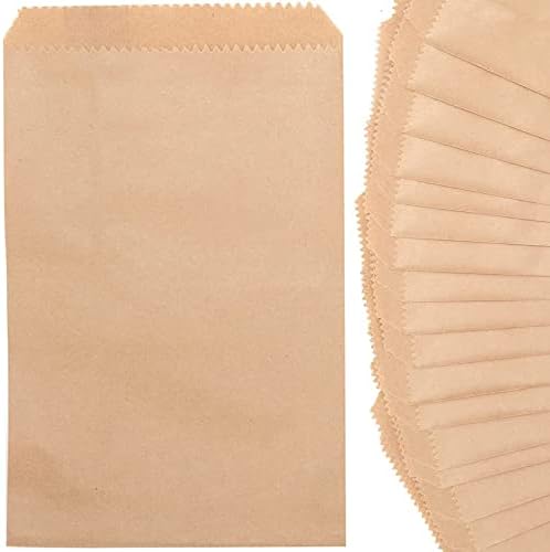 100 Pieces Brown Paper Bags Candy Bags for Sweets Biscuits Sandwich ...